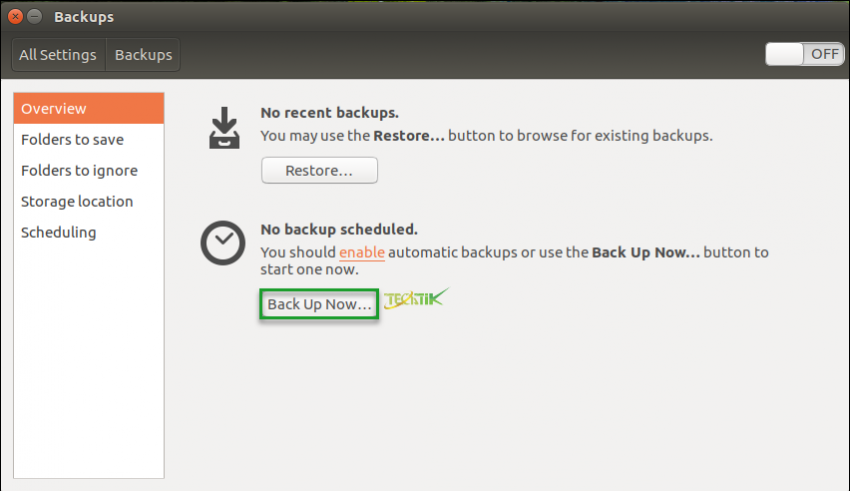نحوه Backup گیری در Ubuntu
