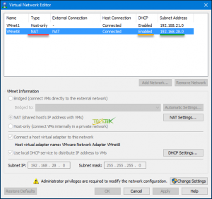 آشنایی با تنظیمات شبکه در VMware Workstation