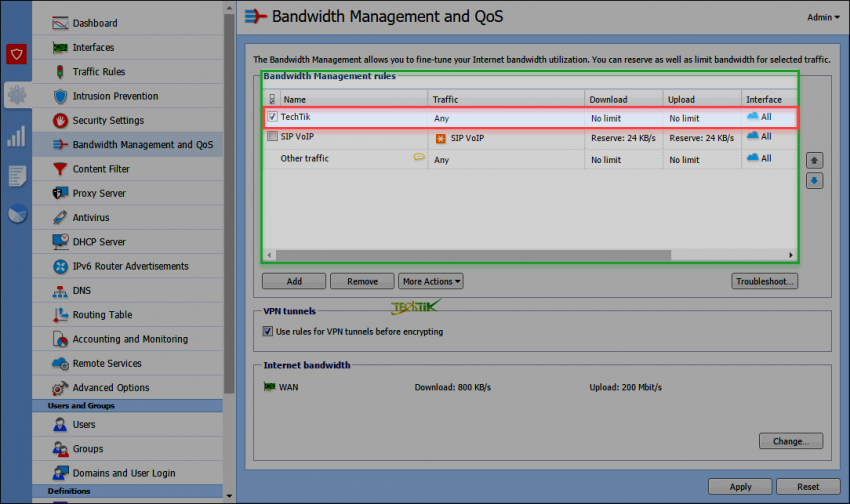 آموزش Kerio Control- مدیریت پهنای باند Bandwidth Management