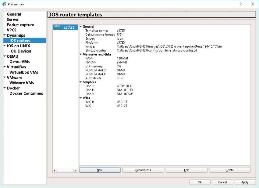 ایجاد IOS Router Template در GNS3
