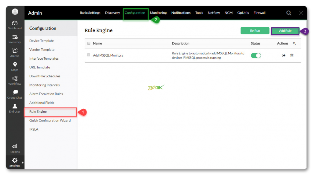نحوه ایجاد یک Rule Engine در OpManager