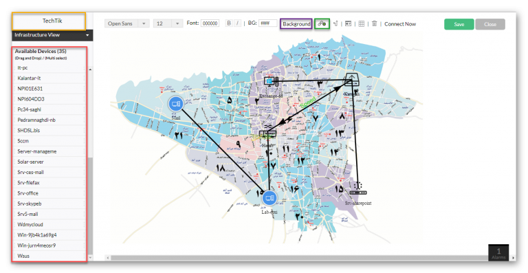 ترسیم نقشه شبکه با قابلیت Business views در OpManager
