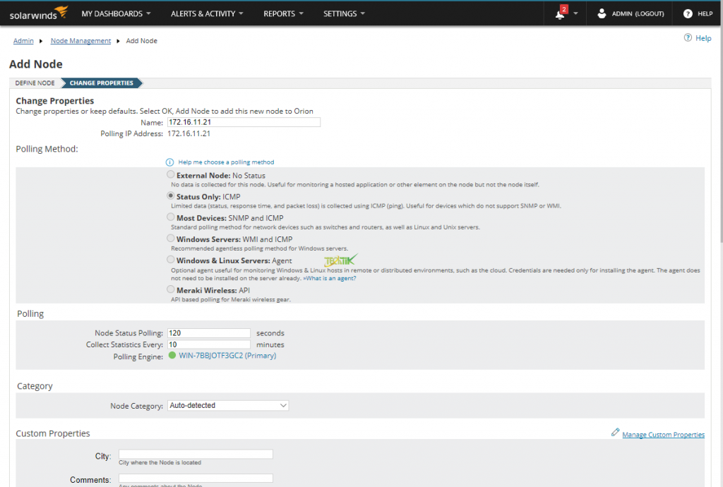 نحوه اضافه کردن ESXI به SolarWinds