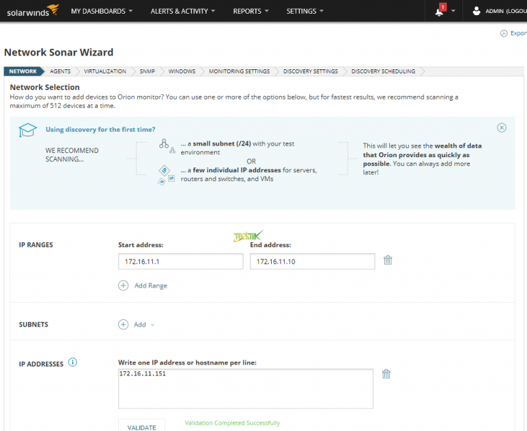 آموزش Network Discovery در Solarwinds + ویدیو