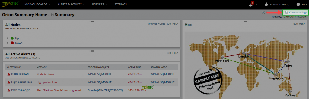 آشنایی با قابلیت NOC در SolarWinds