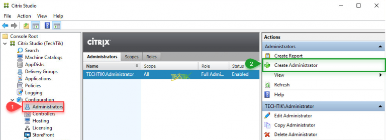 ایجاد حساب کاربری Citrix Studio