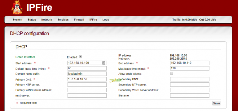 نحوه تنظیم DHCP در IPFire