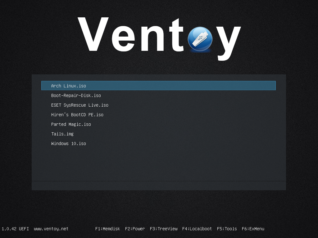 بوت چندگانه فایل های ISO با نرم افزار Ventoy